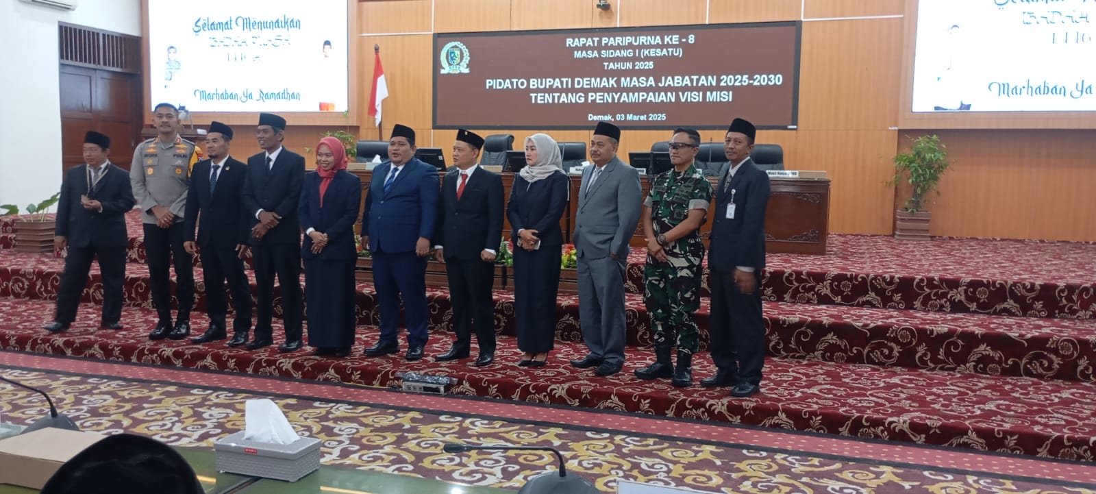 DPRD Kabupaten Demak Gelar Rapat Paripurna Penyampaian Visi dan Misi Bupati Demak 2025-2030 ...